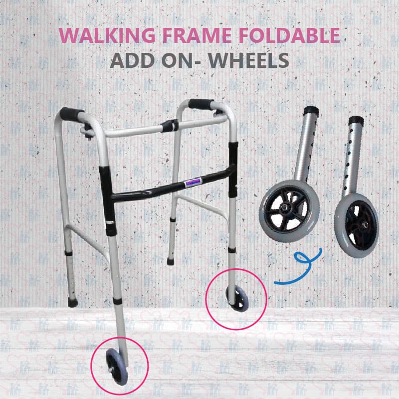 Aluminium Lightweight Foldable Adjustable Height Walking Frame with