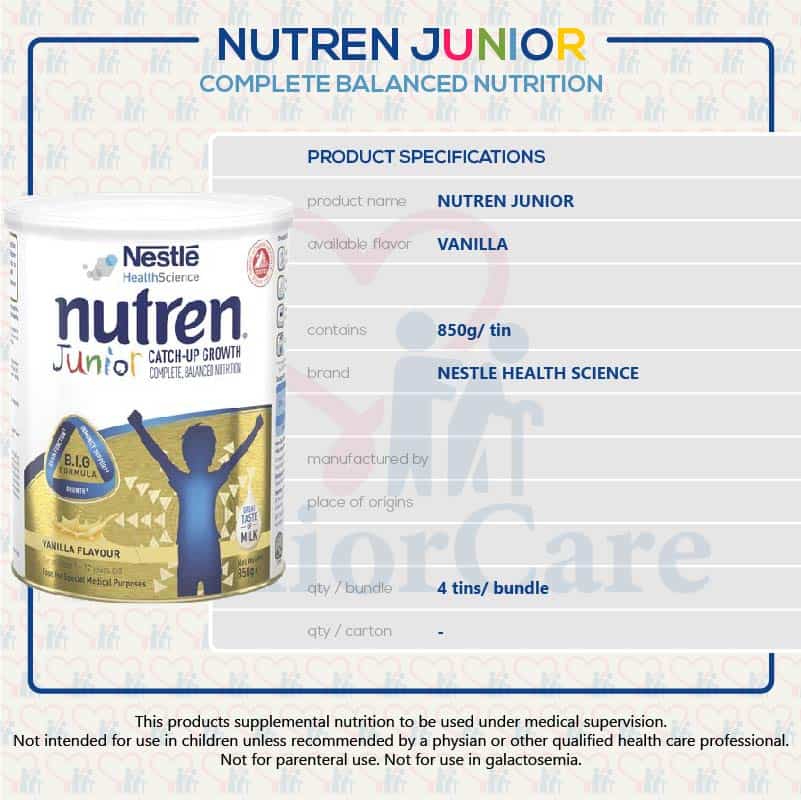 SeniorCare - Nutren Junior 850g - Vanilla Flavour