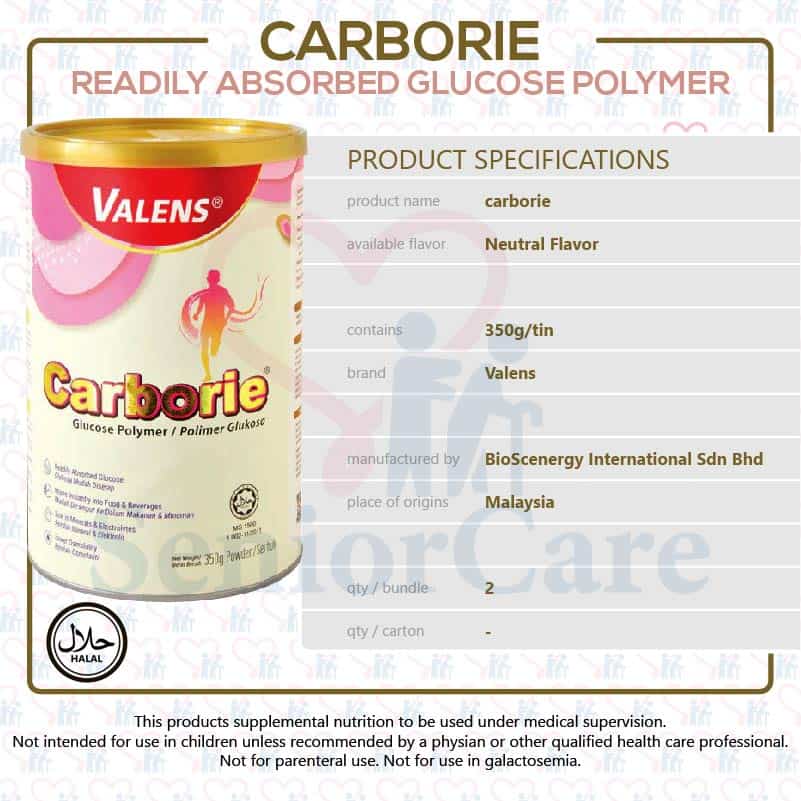 SeniorCare - Valens Carborie Powder 350g - Readily Absorbed Glucose ...