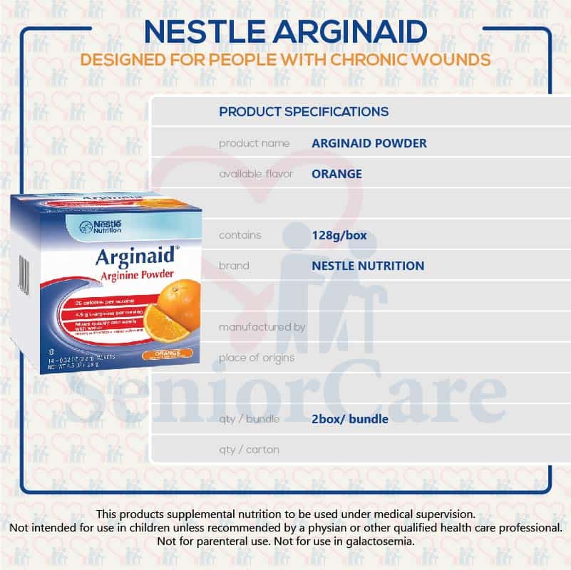 SeniorCare - Nestle Arginaid Arginine Powder - Orange Flavour ...