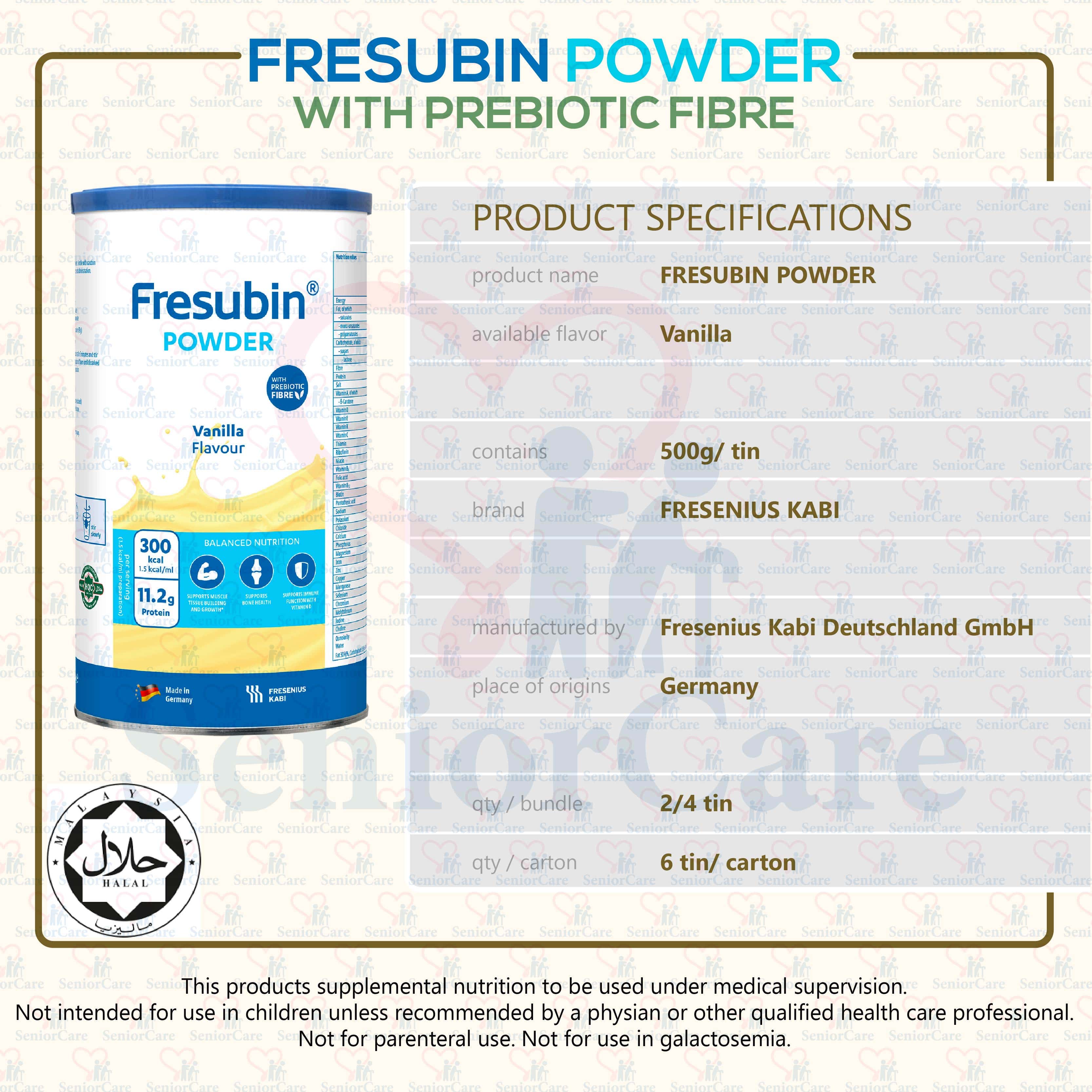SeniorCare - Fresubin Powder Vanilla 500g by Fresenius-Kabi - PURCHASE NOW!